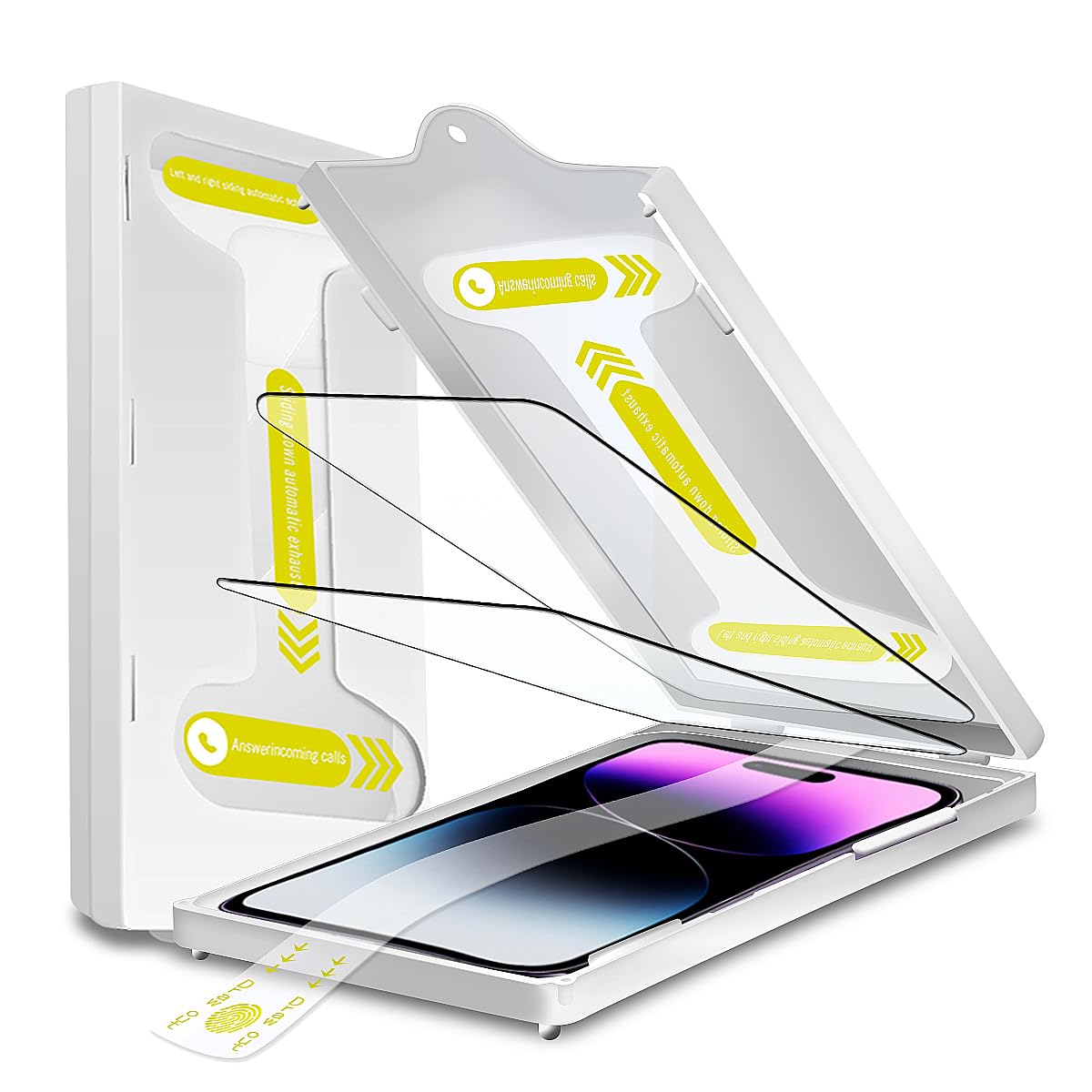 TIUYAO Screen Protector for iPhone 14 Plus/13 Pro Max with [Auto Alignment Kit] Auto Dust-Removal Bubble Free Tempered Glass Screen Protector Fit for iPhone 14 Plus/iPhone 13 Pro Max [2 Pack]