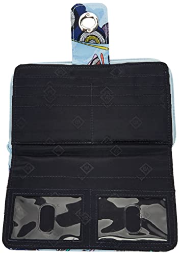 Vera Bradley Women's Cotton Turnlock Wallet With RFID Protection, Butterfly By - Recycled Cotton, One Size