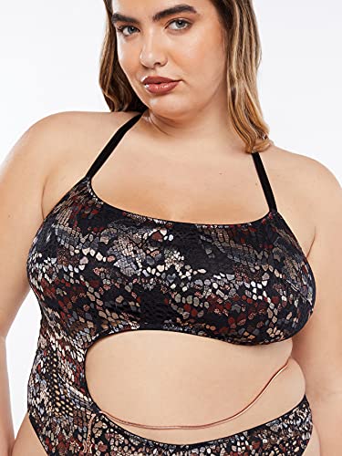 Savage X Fenty, Women's, Cold-Hearted Snake Lace Teddy, Venomous Vixen Snake Lace, M