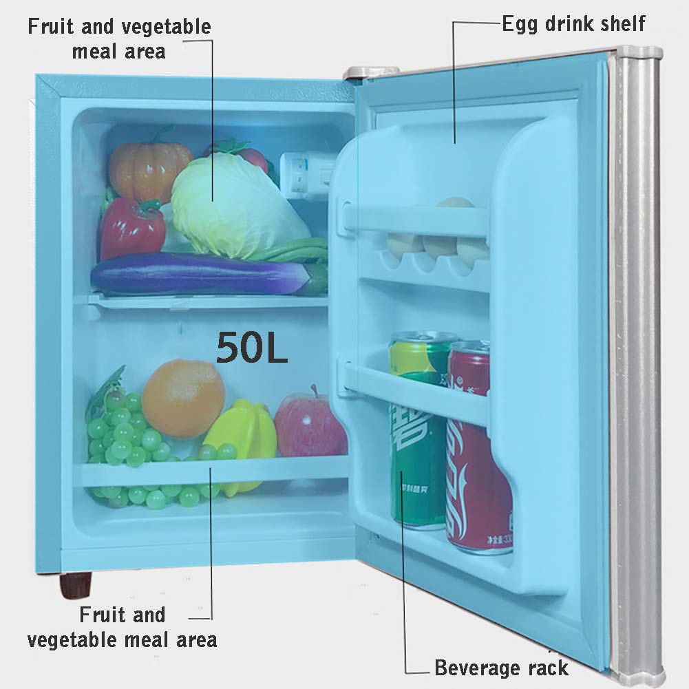TOPYL Compact Refrigerators,50L Large Capacity Thermoelectric 220v Low Energy Small Fridge,Super Quiet Single Door Mini Fridge Silvery