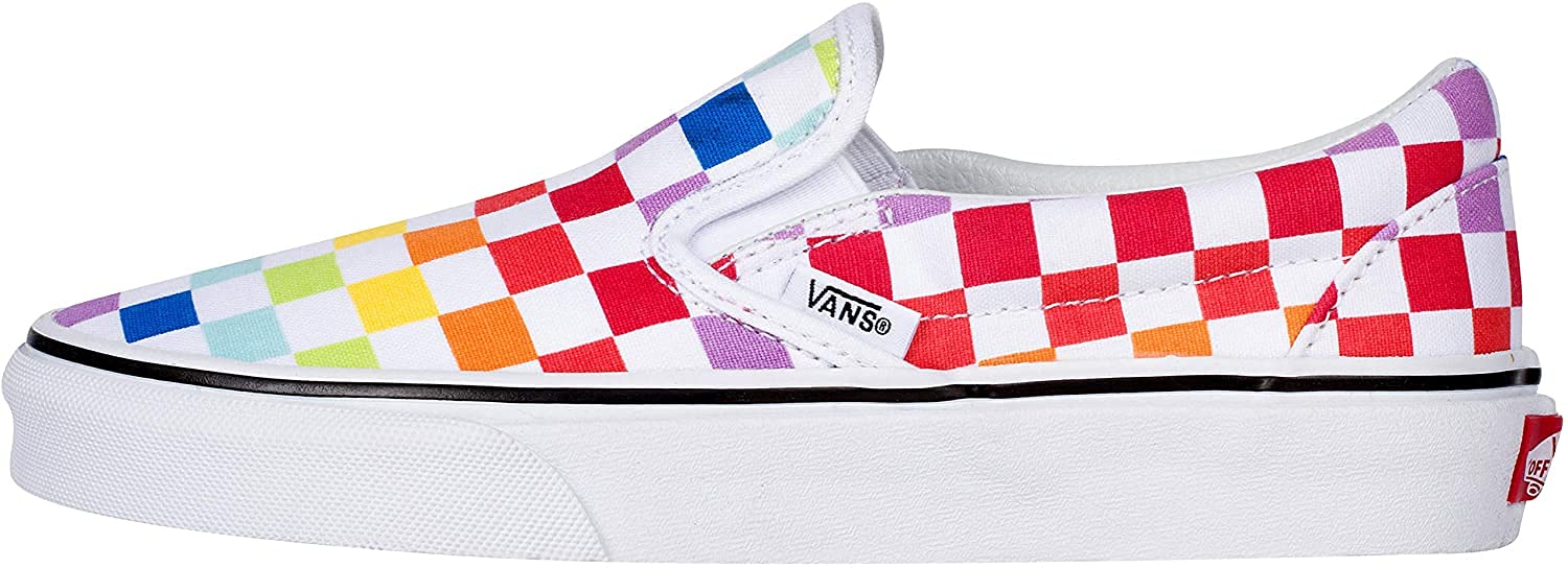Vans Unisex Authentic Skate Shoe Sneaker (6.5 Women / 5 Men M US, (Checkerboard) Rainbow/True White 7267)