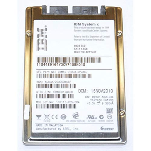 The Nekid Cow 43W7734 Genuine 43W7734 50GB SSD SATA 15Gb Non Hot Swap Solid State Drive