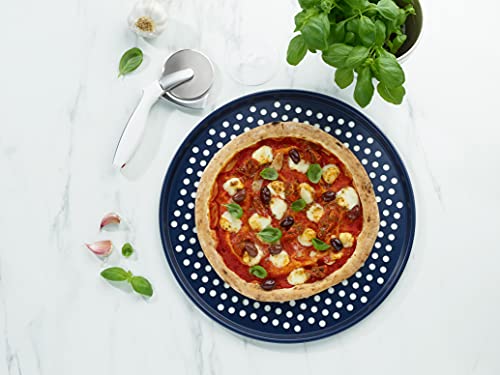 Zyliss Durable Non-Stick Pizza Tray | Carbon Steel | Dark Blue | Pizza Tray/Bakeware | Dishwasher Safe | 5 Year Guaranteeā¦