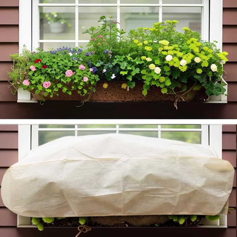 Rectangular Planter Box Frost Protection Cover to Protect Plants in Balcony, windowsill and Patio Planter Boxes from Frost, Wind, rain and Animals. Locks on Both Ends - 100 * 40 * 45 cm - 2 Pieces