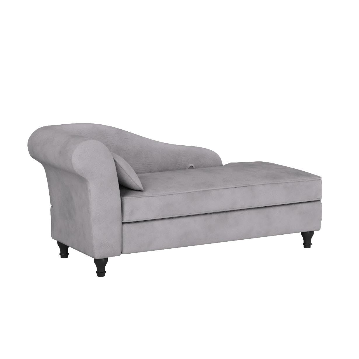 Yongqiang Storage Chaise Lounge Indoor Upholstered Sofa Recliner Lounge Chair for Living Room Bedroom Gray Velvet (Left Armrest)