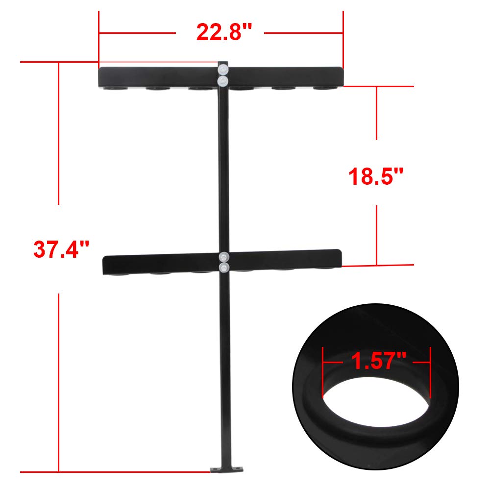 vikofan Landscape Hand Tool Rack - Trailer Shovel Racks for Lawn Equipment Holds 6 Tools Simplify Your Truck Organization