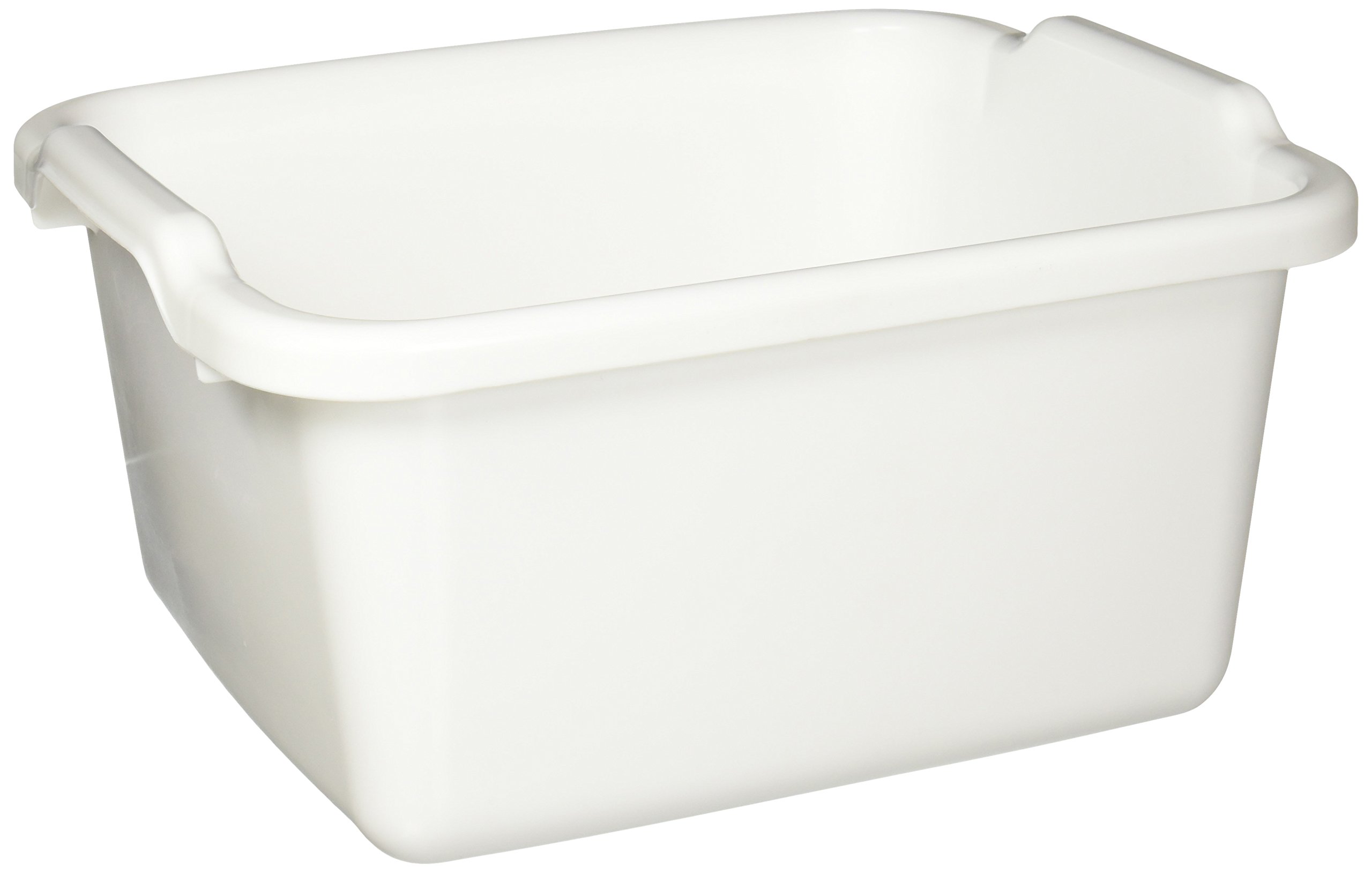 Rubbermaid Dish Bucket, 15.6-Quart, Clear,White & 18 in. L x 14.7 in. W x 1.3 in. H Clear Plastic Dish Drainer