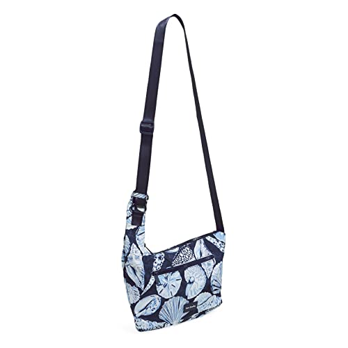 Vera Bradley Women's Recycled Lighten Up Reactive Crossbody Sling Purse, Morning Shells Blue, One Size