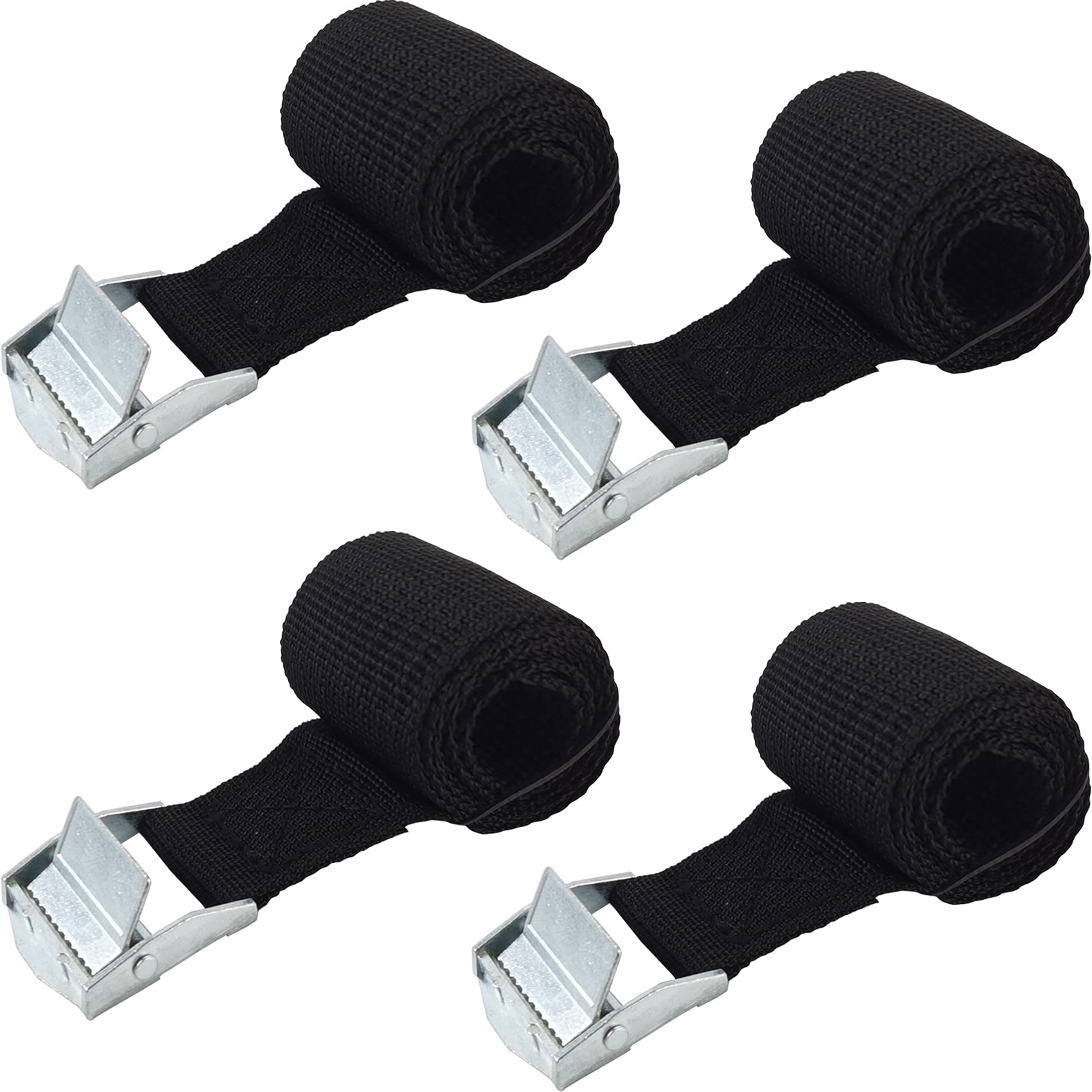 YOOHUA 6PCS Premium Lashing Strap Short 1" x 6.5 ft, Cam Buckle Tie Down Straps Heavy Duty Secure Straps up to 700 lbs Capacity for Motorcycle,SUP, Kayak, Canoe, Surfboard, Cargo, Boat,Trailer