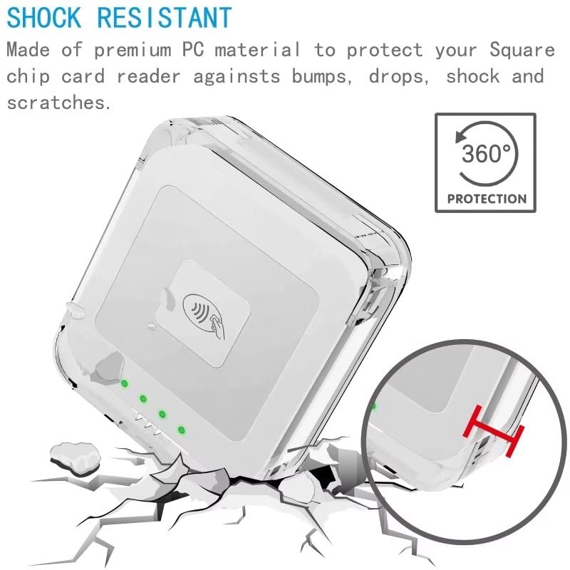 Surdarx Anti-Lost Transparent Cover Case for Square A-SKU-0485 Contactless Chip Card Reader with 3.5mm Headset Jack or Lightn Connector, EMV Chip Cards/Pay, Shockproof Protective Case