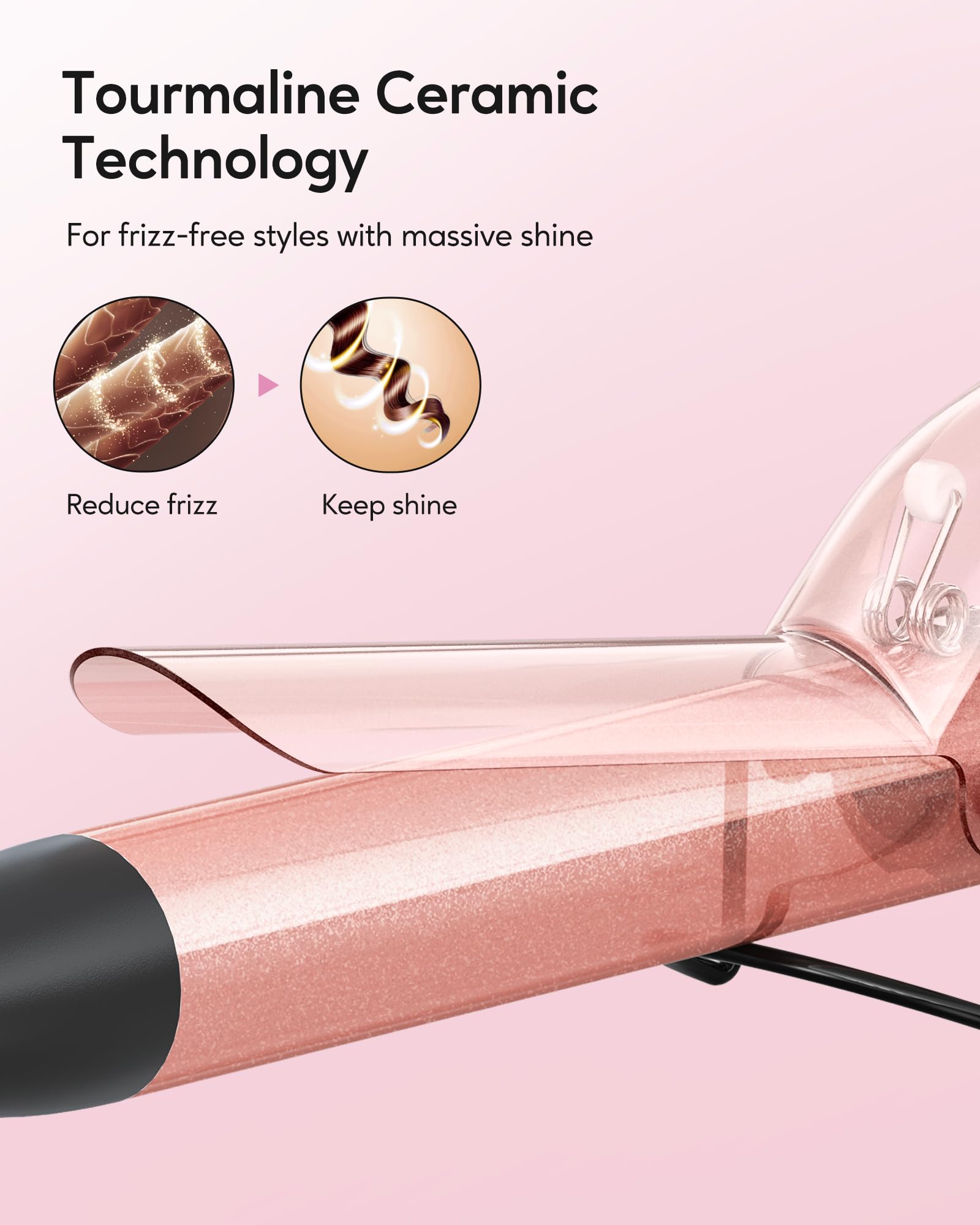 Wavytalk 5 in 1 Curling Iron,Curling Wand Set with Thermal Brush and 4 Interchangeable Ceramic Curling Wand(0.5β-1.5"),Instant Heat Up Wand Curler, Dual Voltage Curling Iron