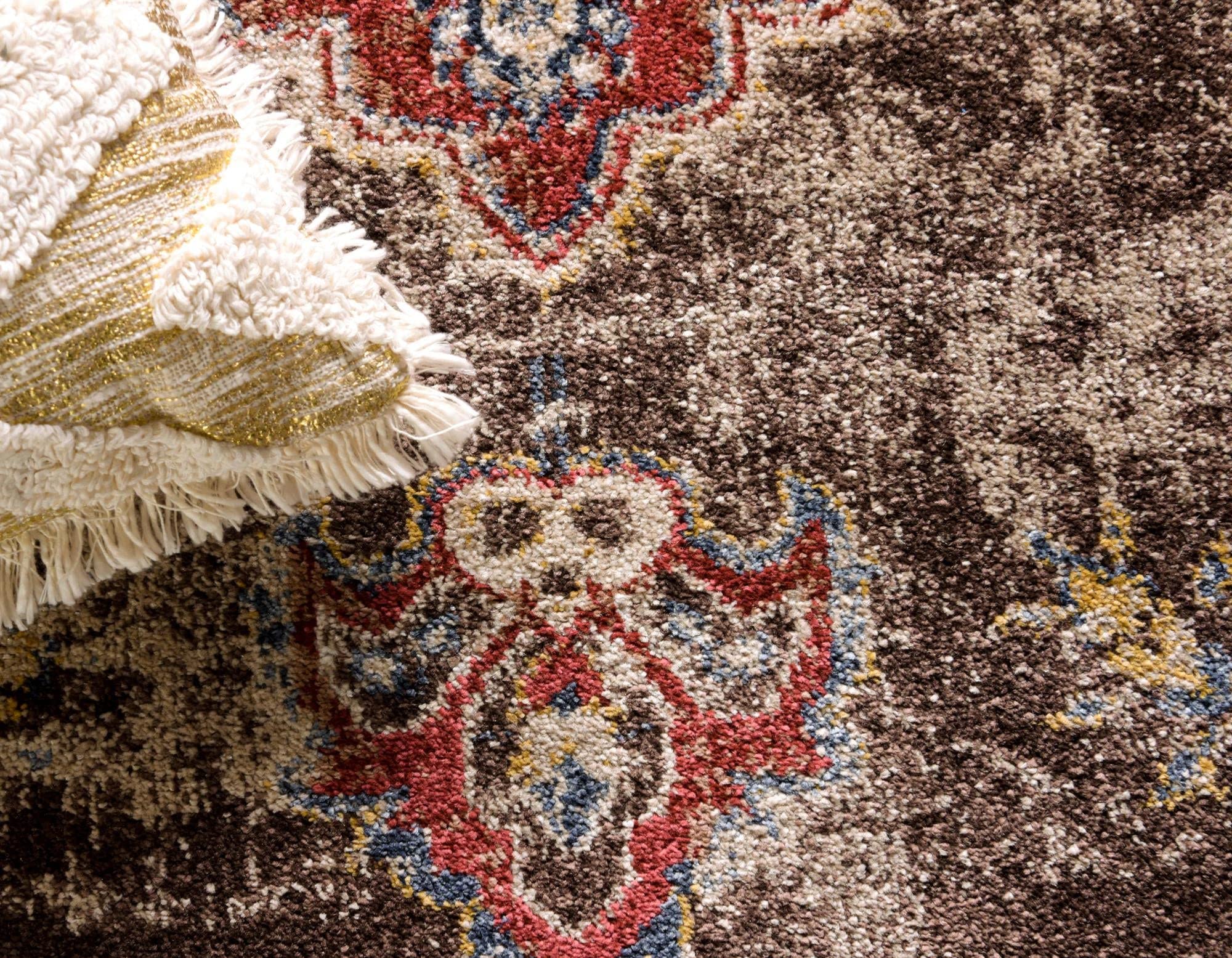 Rugs.com Eden Collection Rug β 6 Ft Runner Chocolate Brown Medium Rug Perfect for Hallways, Entryways
