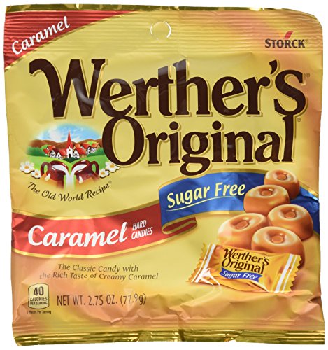 Werther's, Caramel Sugar Free Hard Candy, Original, 2.75 Ounce (Pack of 4), multi