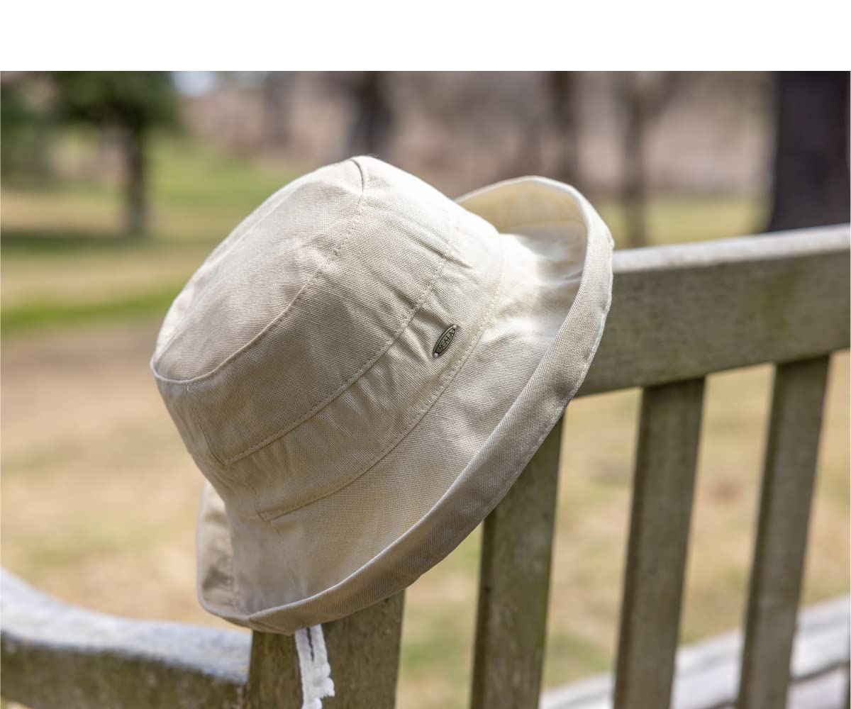 Scala Women's Medium Brim Cotton Hat, White, One Size
