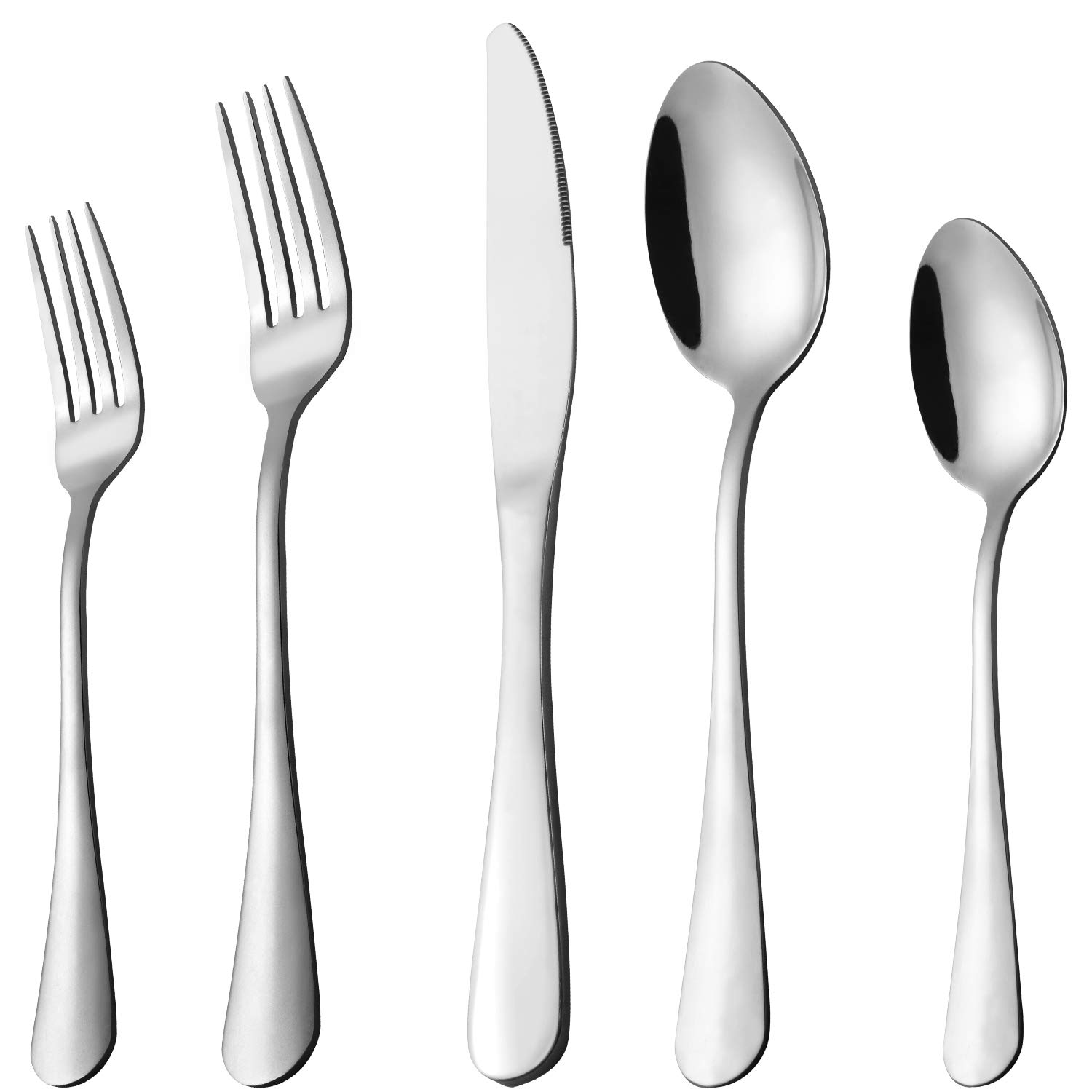 Silverware Set, 60-Piece Flatware Set, Stainless Steel Home Kitchen Hotel Restaurant Tableware Cutlery Set, Service for 12,Include Knife/Fork/Spoon,Mirror polished, Dishwasher Safe