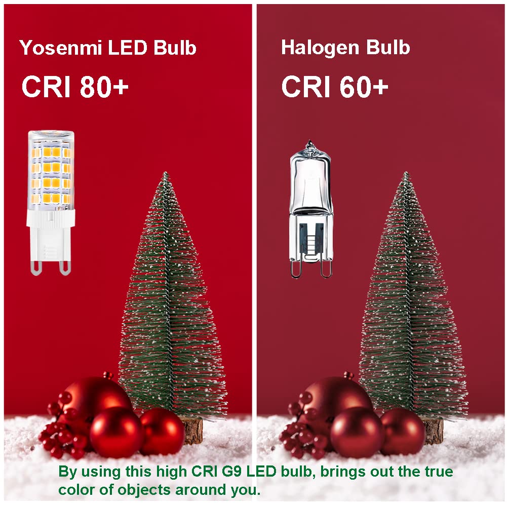 Yosenmi G9 LED Light Bulbs, 5W (40W Halogen Equivalent), 100V-240V, 430LM, Daylight White 6000K, G9 Base Non-Dimmable Light Bulbs for Home Lighting,12-Pack