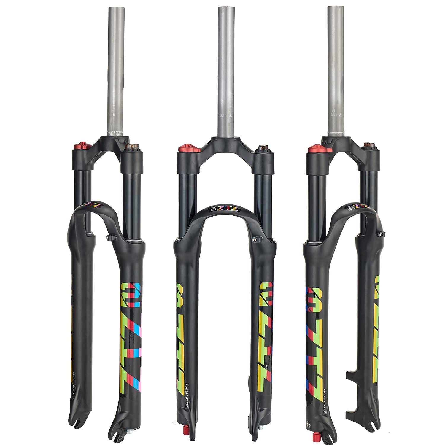 ZTZ MTB Fork Mountain Bicycle Suspension Forks, 26/27.5/29 inch MTB Bike Front Fork with Rebound Adjustment, 100mm Travel 28.6mm QR 9mm (27.5“)
