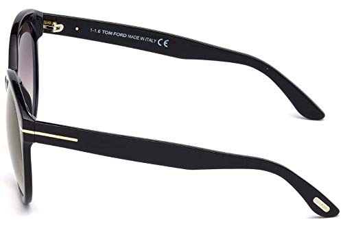 Tom Ford Sunglasses FT 0503 -F 01G Shiny Black/Brown Mirror