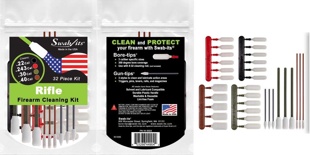 Swab-itsÂź Made in The USA .22cal/.243cal/.30cal/.40cal Rifle Firearm Cleaning Kit: 87-9904