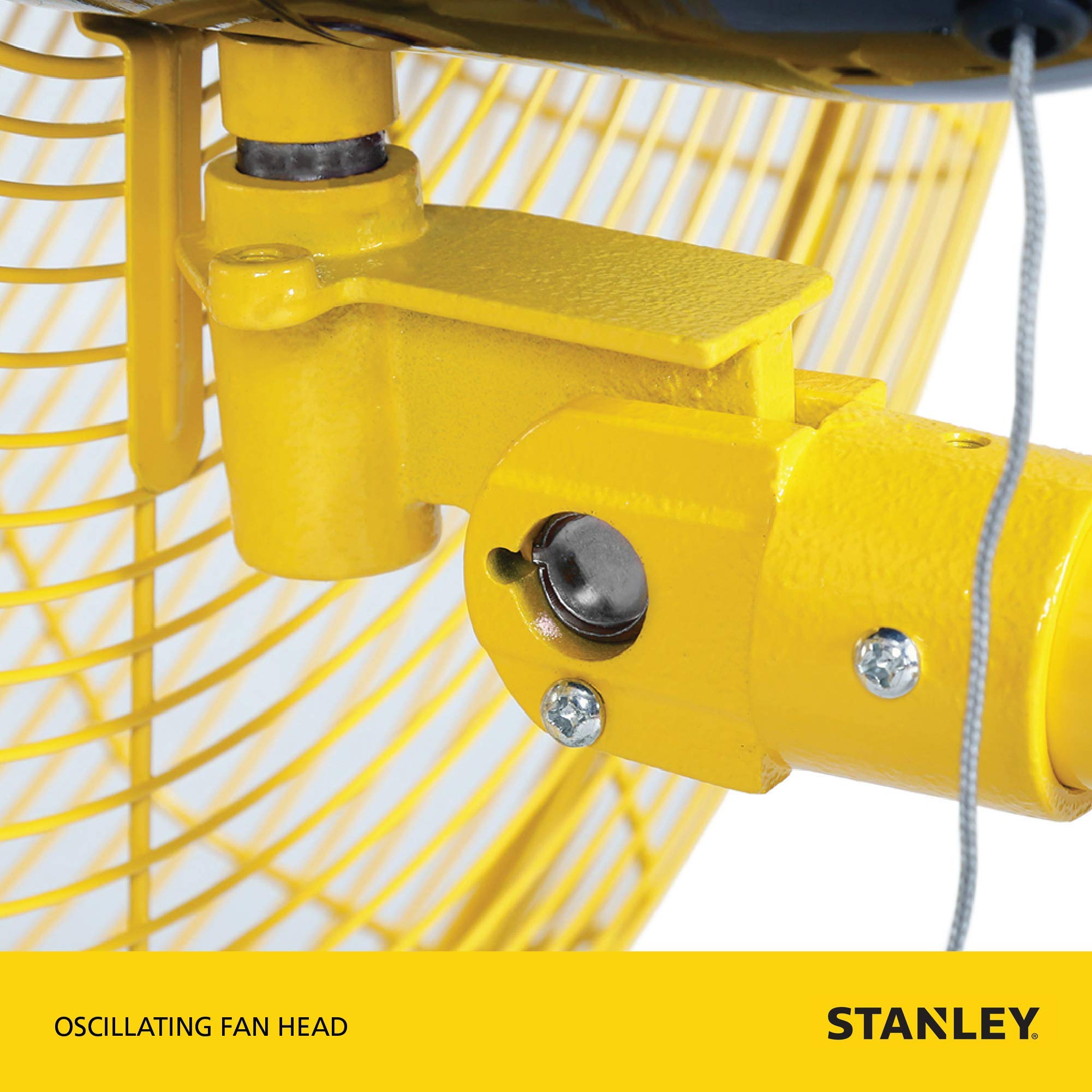 STANLEY 24 Inch Oscillating Industrial High Velocity Wall Mount Fan. Use for Shop, Garage or Warehouse. All-Metal Construction, 3 Speed Settings, Wall Mount Bracket Included (ST-24WOSC)