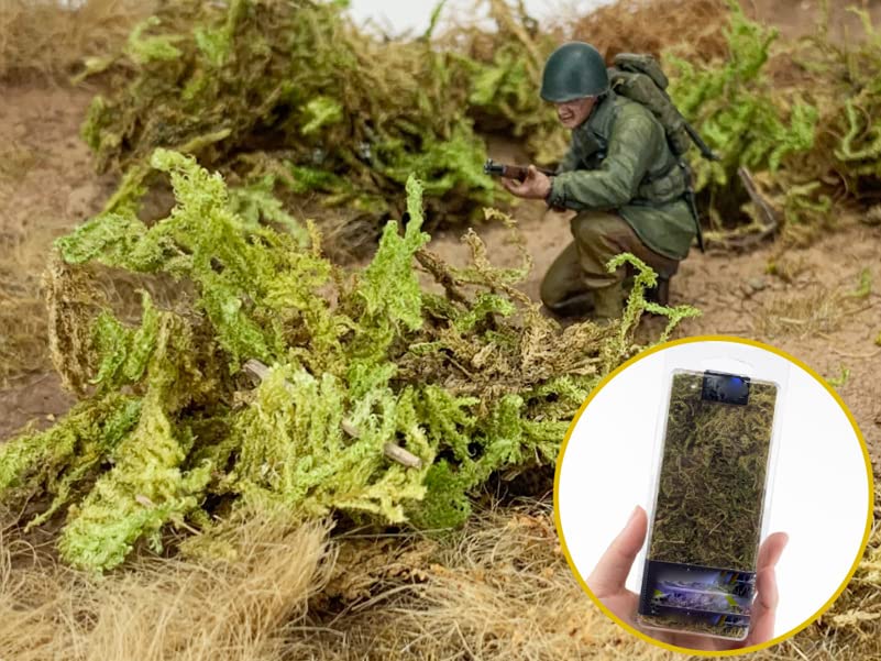 Warmtree Simulation Green Grass Artificial Moss Miniature Static Grass Model Grass Tufts Railway Artificial Grass for Train Landscape Railroad Scenery Sand Military Layout Model