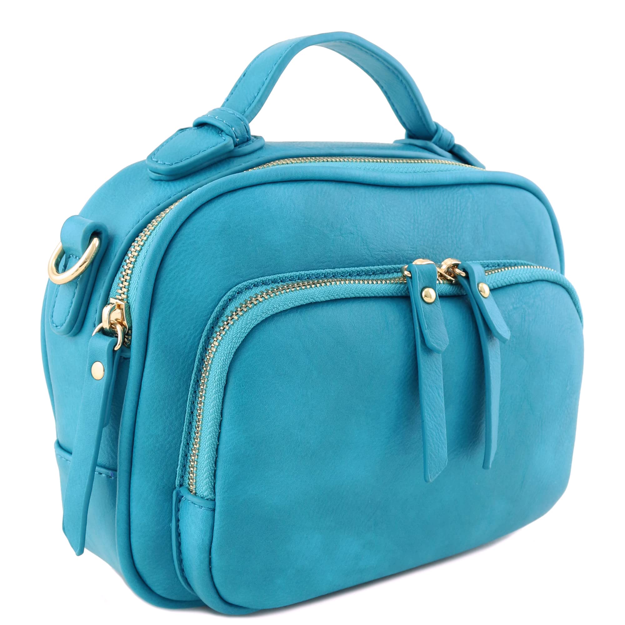 Top Handle Mini Satchel Bag Crossbody Purse (Teal)