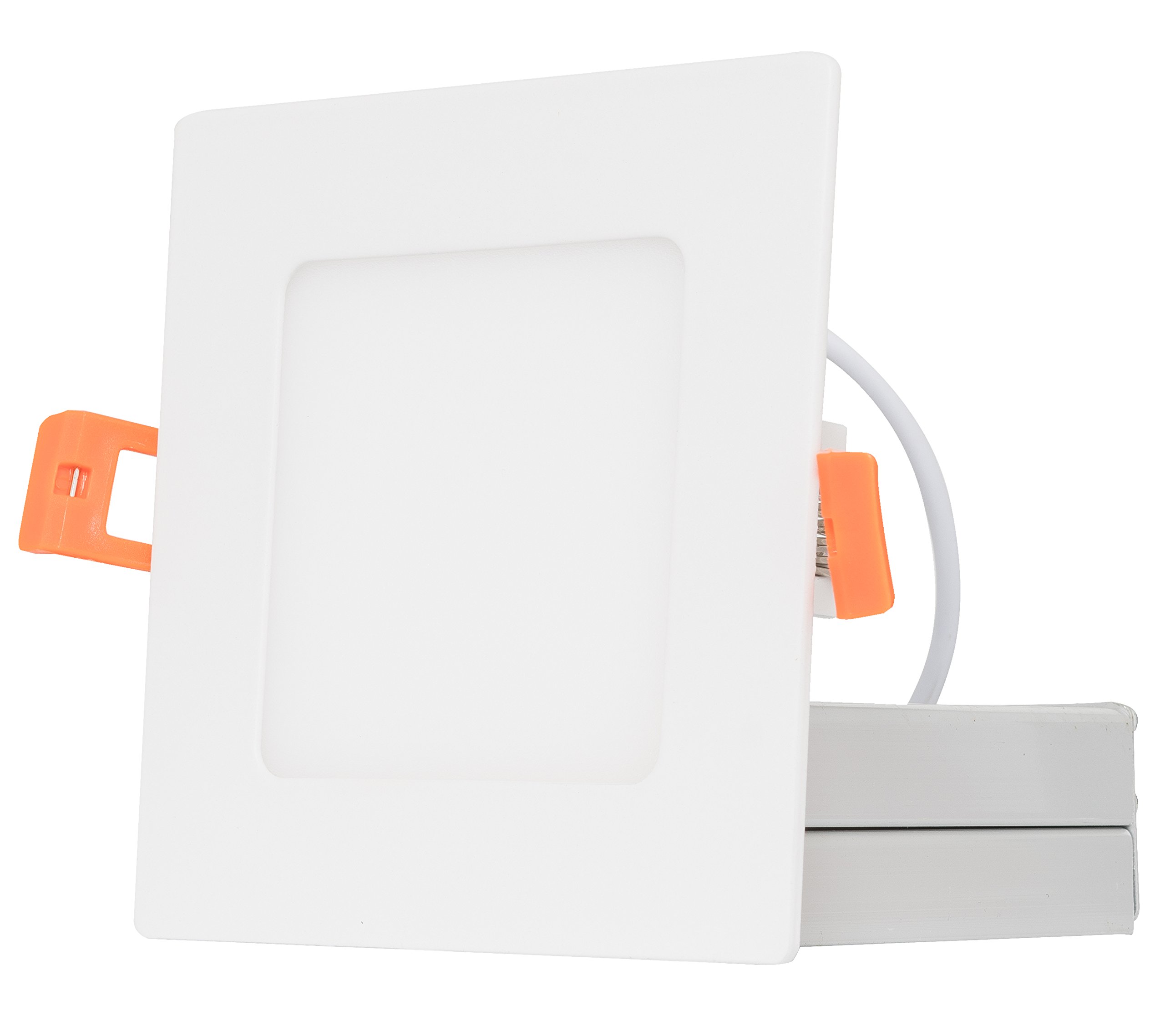 Westgate Lighting 15W 6 Inch Ultra Thin Slim Recessed Lighting Kit Square Shaped Dimmable LED Retrofit Downlight - External Junction Box Included - (4 Pack 4000K Neutral White)