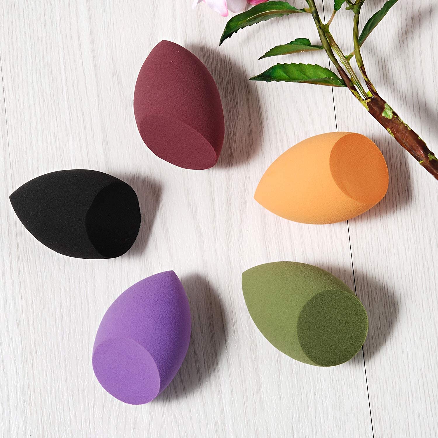 YEOTWIN Makeup Sponge Set Latext-free Beauty Sponge Makeup Blender Foundation Sponge Applicator Sponges (5cps)