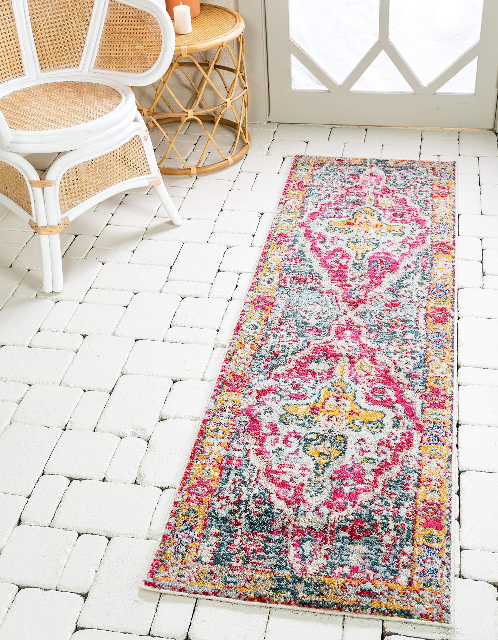 Unique Loom Vita Collection Saturated Bohemian Over-Dyed Traditional Center Medallion Area Rug, 4' 0" x 6' 0", Multi/Ivory