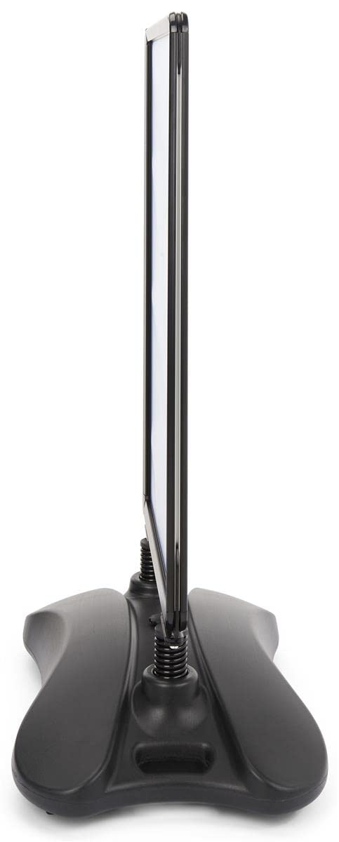 Sidewalk Poster Stand with Water-fill Base Holds 24x36 Graphics, Double-sided Sandwich Board for Outdoor Use, Front-loading Snap-open Poster Frame, Black