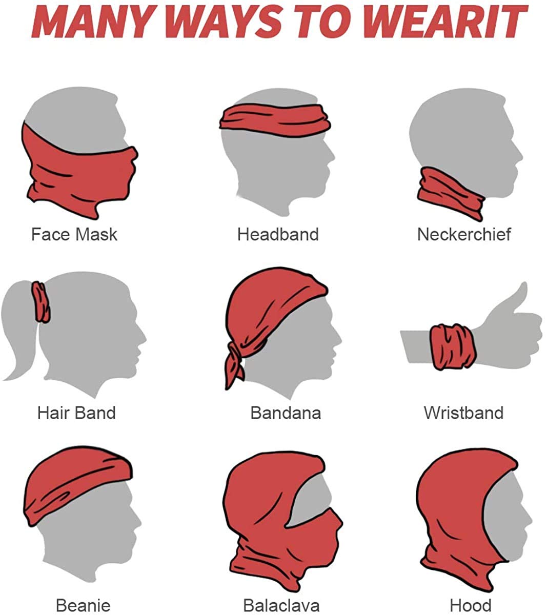 Vintage New California Republic Red Line Balaclava Sun Protection Face Mask Motorcycle Mask Fishing Headbands