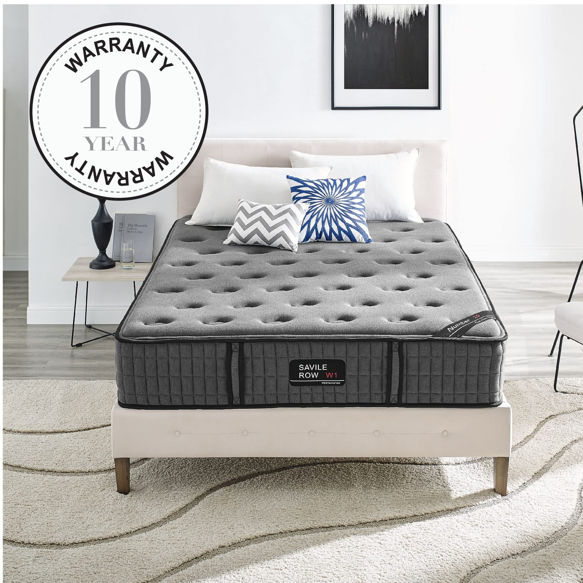 Savile Row Hybrid Euro Top 14.5 Inch Mattress, Twin XL
