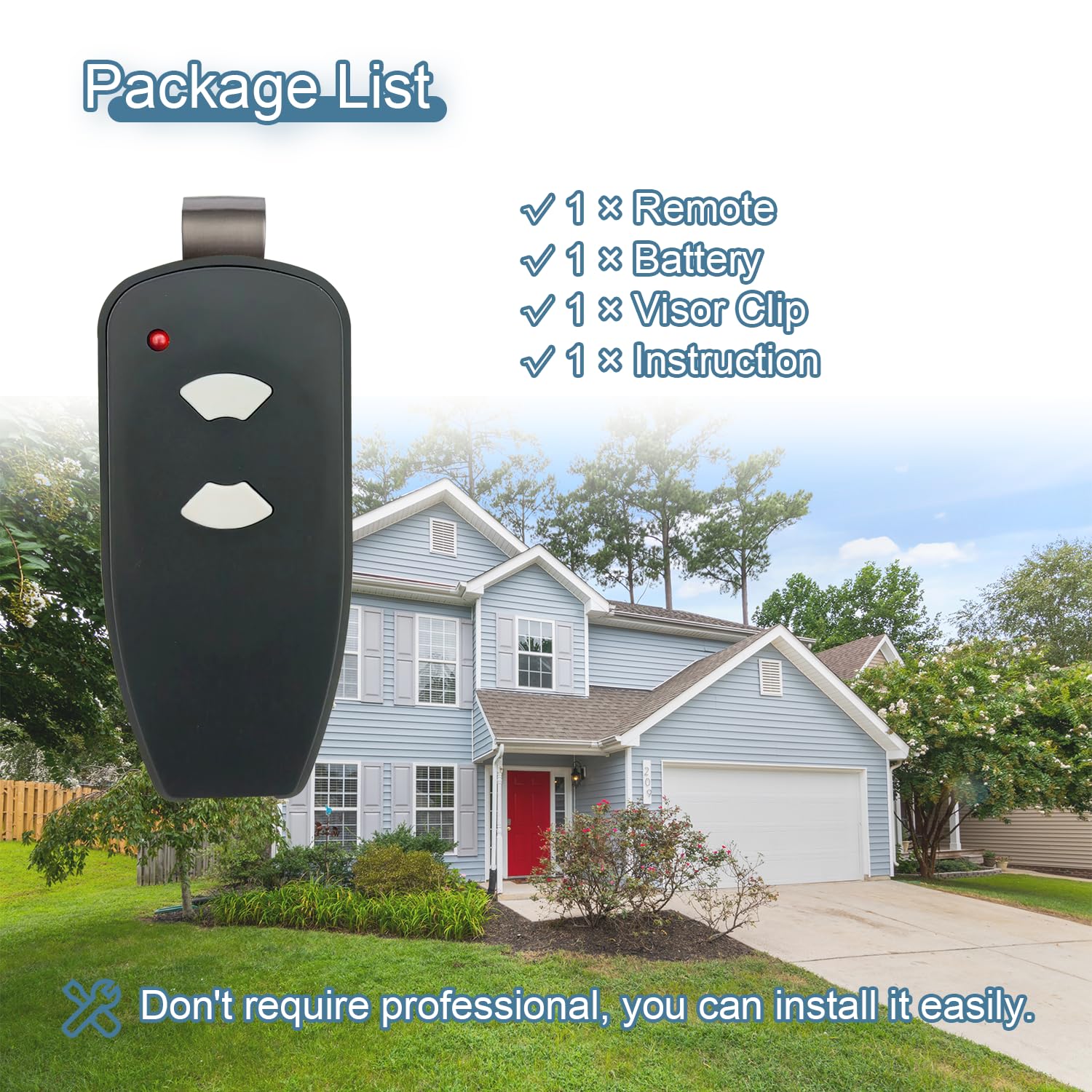 Upgraded M3-2312 Digital 382 Garage Door Remote for Marantec and Martin Garage Door Openers Transmitter Receiver, 315MHZ, Replace M3-2314 M3-3313 ML-2312 ML-1312V 65892