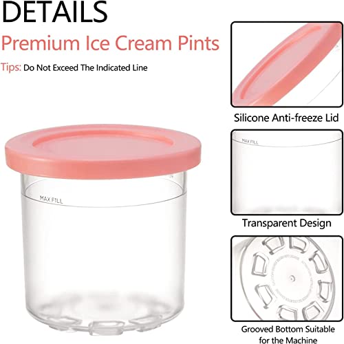 TONONE Creami Deluxe Pints, for Ninja Kitchen Creami, Icecream Container Reusable,Leaf-Proof Compatible NC301 NC300 NC299AMZ Series Ice Cream Maker