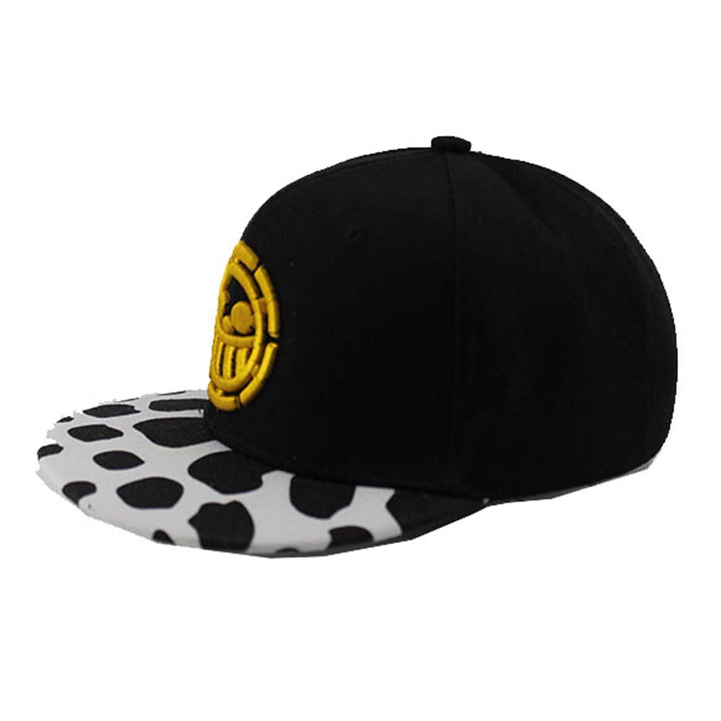 Unisex Hot Japan Anime Law Flatbrim Cap Cotton Baseball Cap Snapback (Black 1, Free Size)