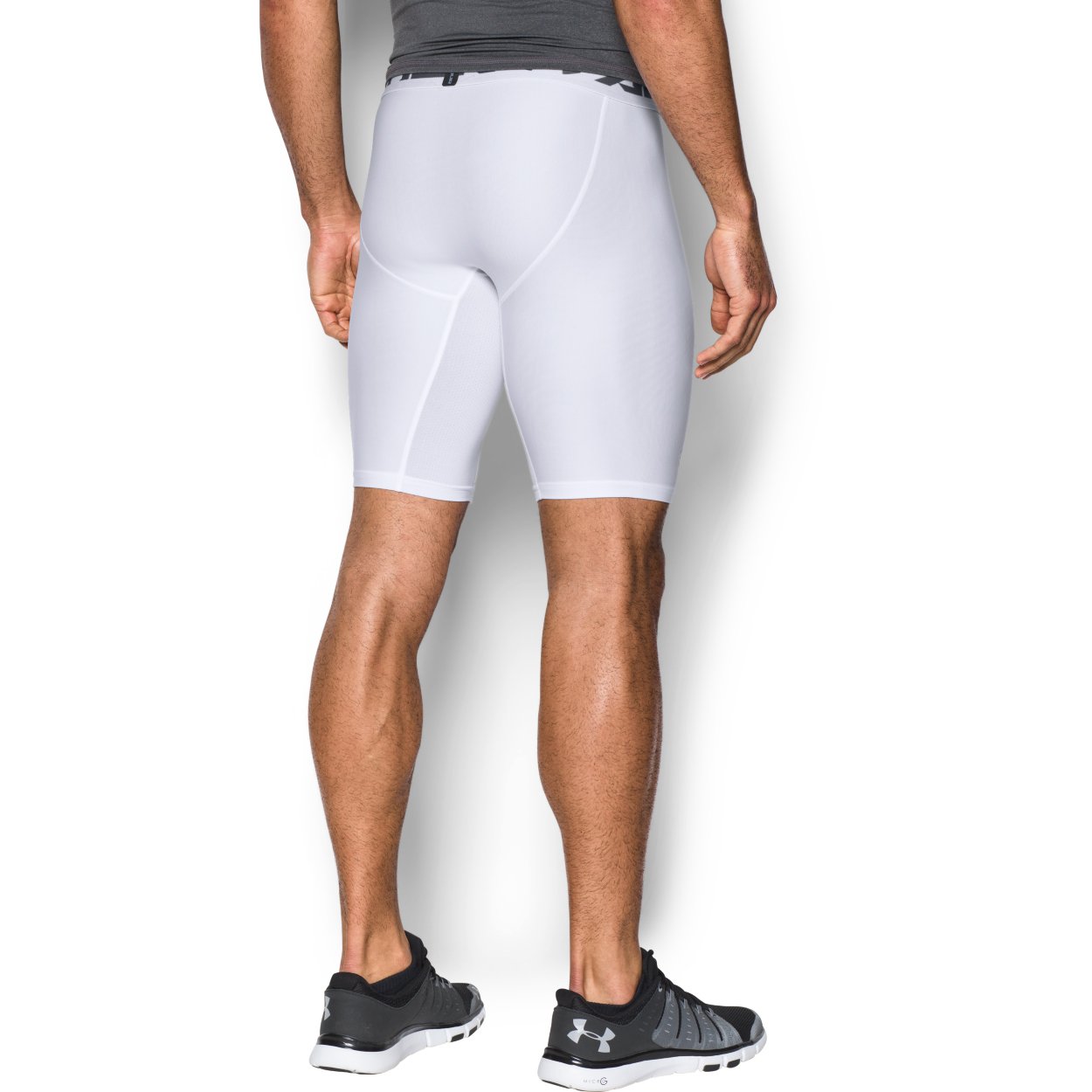 Under Armour Men's HeatGear® Armour Long Compression Shorts SM White