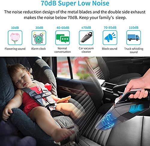 TowerTop Car Vacuum, Portable Car Vac 12V High Power Corded Handheld Vacuum with 16.4ft Power Cord