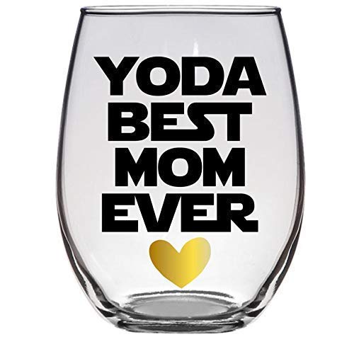 Yoda Best Mom Ever - Premium 21oz Stemless Wine Glass