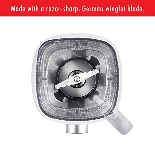 ZWILLING Enfinigy Power Blender, Piranha Teeth Winglet Blade for Ultimate Blending, 6 programs for Ice cream, Smoothies and more, 64oz pitcher, 12 speed, Silver