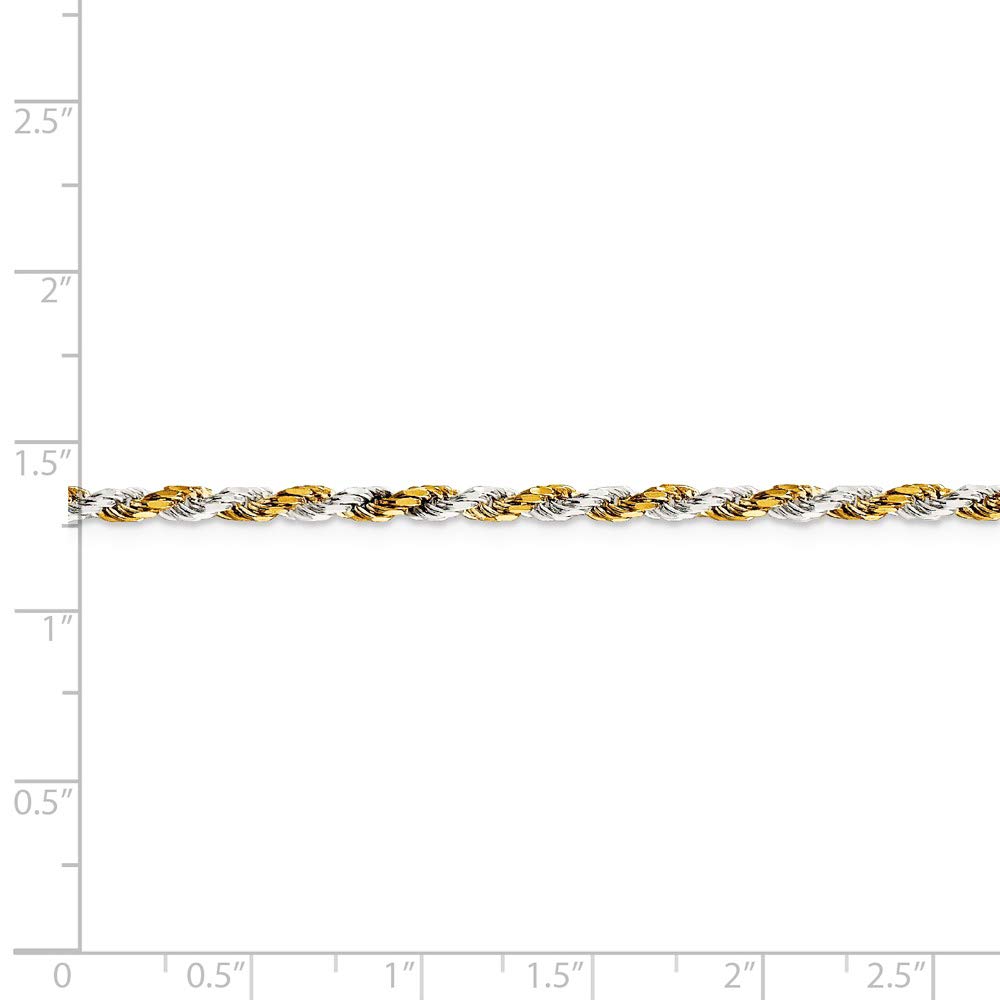 The Black Bow 2.5mm Sterling Silver & 10k Gold Plated Rope Chain Necklace, 20 Inch