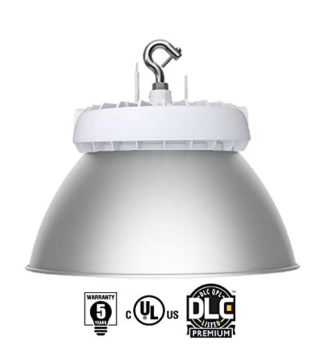 WareLight High Bay LED Light - White Finish, Silver Reflector - 100W, 4000K