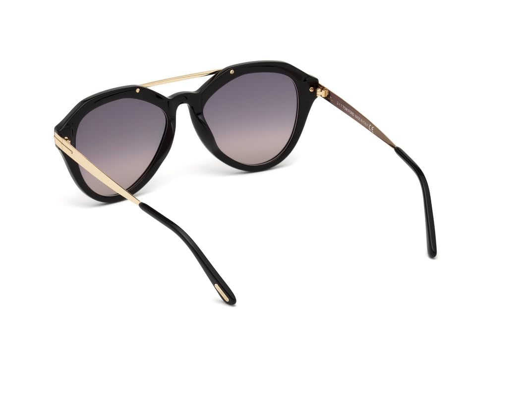 Tom Ford Butterfly Sunglasses TF576 Lisa-02 01B Black/Gold 54mm FT0576