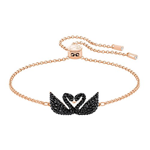 SWAROVSKI Iconic Swan Bracelet Multi/Rose Gold/Black/Clear Crystal MD