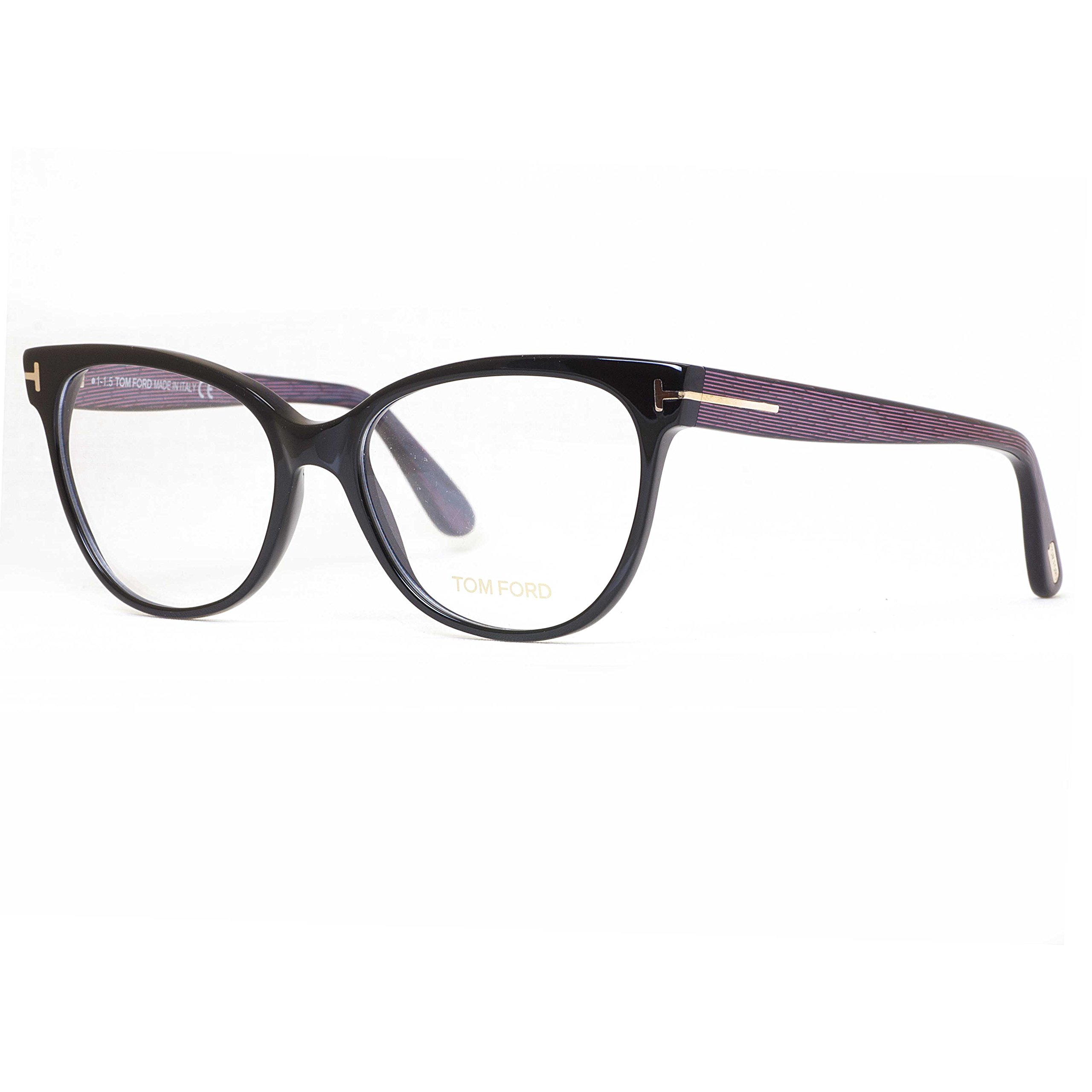 Tom Ford Cateye Eyeglasses TF5291 005 Size: 55mm Black/Iridescent Chalkstripe FT5291