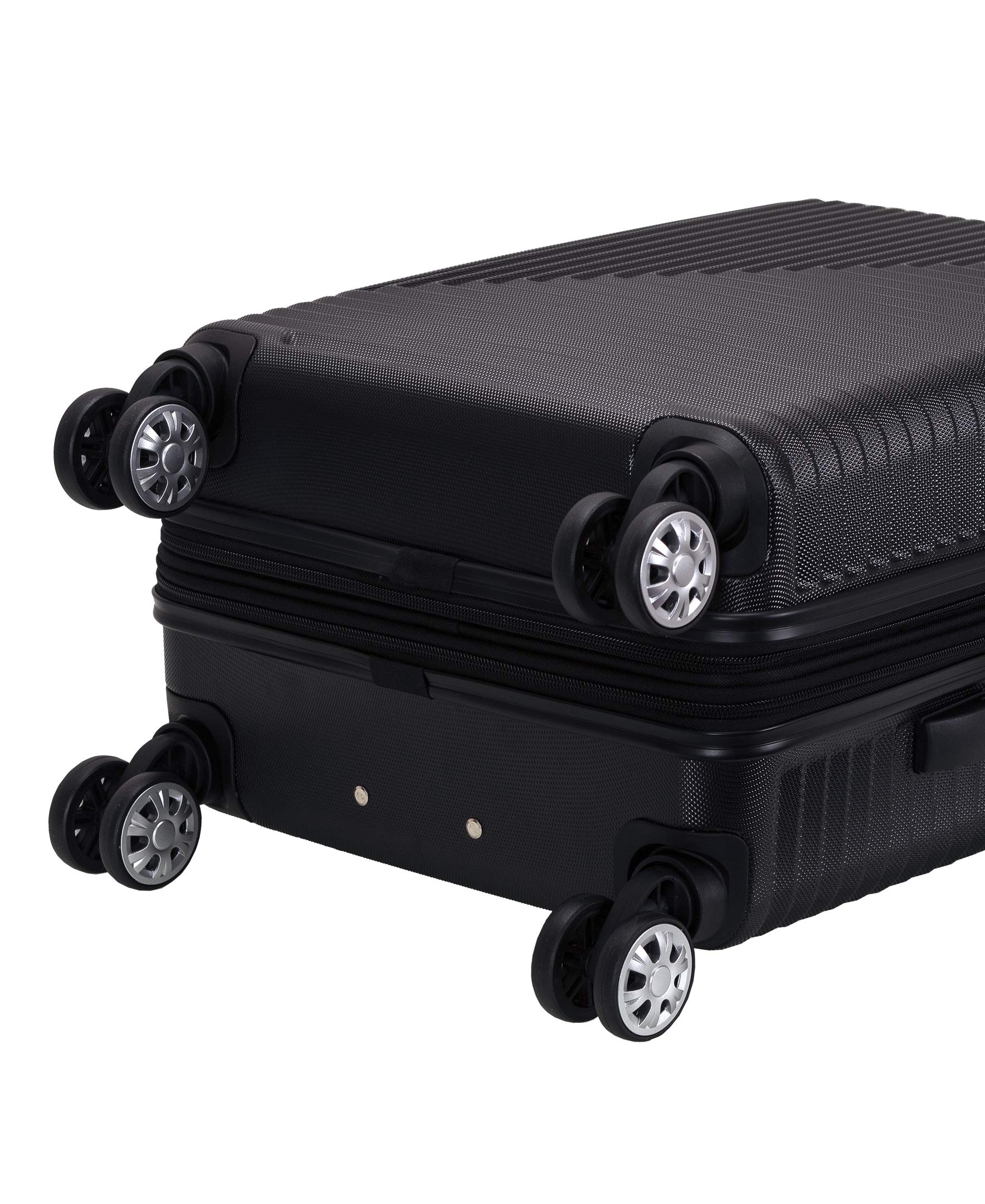 Rockland Star Trail Hardside Spinner Wheel Luggage, Black, Carry-On 20-Inch