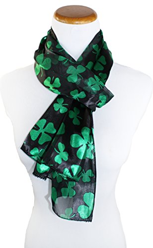 Ted and Jack - Luck of The Irish St. Patrick's Day Scarf in Black Shamrocks