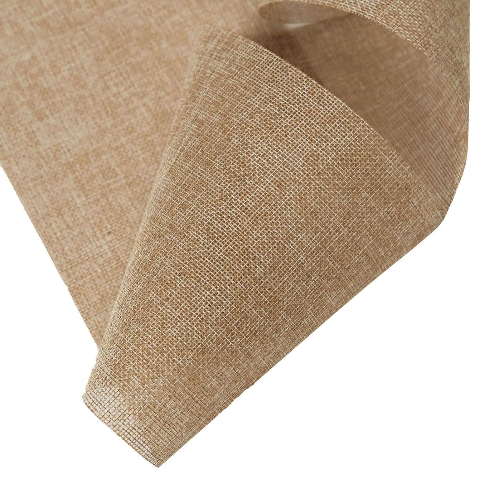 Tableclothsfactory 6" x10 Yards Natural Polyester Fine Rustic Burlap Jute Roll for Wedding Event Party Decorations DIY Arts and Crafts