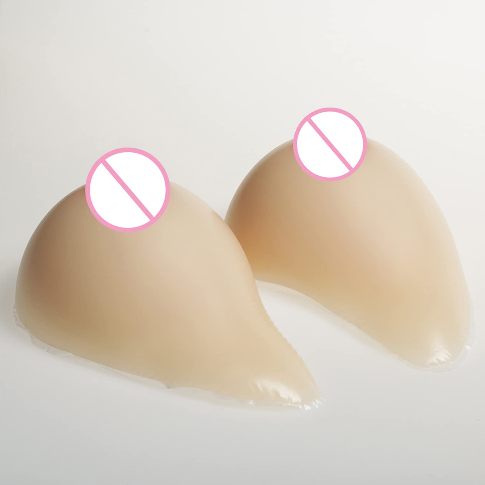 WRATX 1 Pair Spiral Silicone Bra Inserts Push Up Fake Breasts Crossdressing Prosthetics Fake Boobs Confidence Booster Self-Adhesive Breast A-1200g