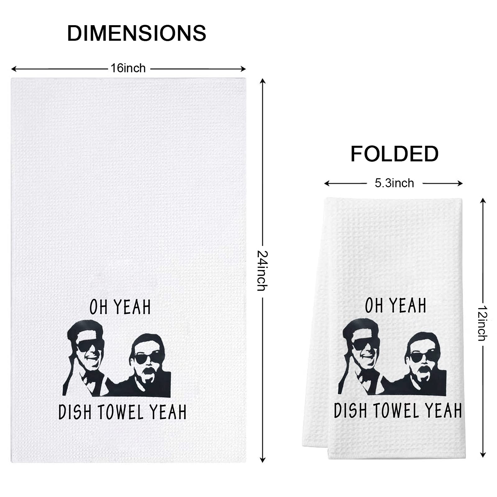 WCGXKO Funny Music Pun Decorative Flour Sack Dish Towel Oh Yeah Dish Towel Yeah Kitchen Towels Tea Towel (Dish Towel Yeah)