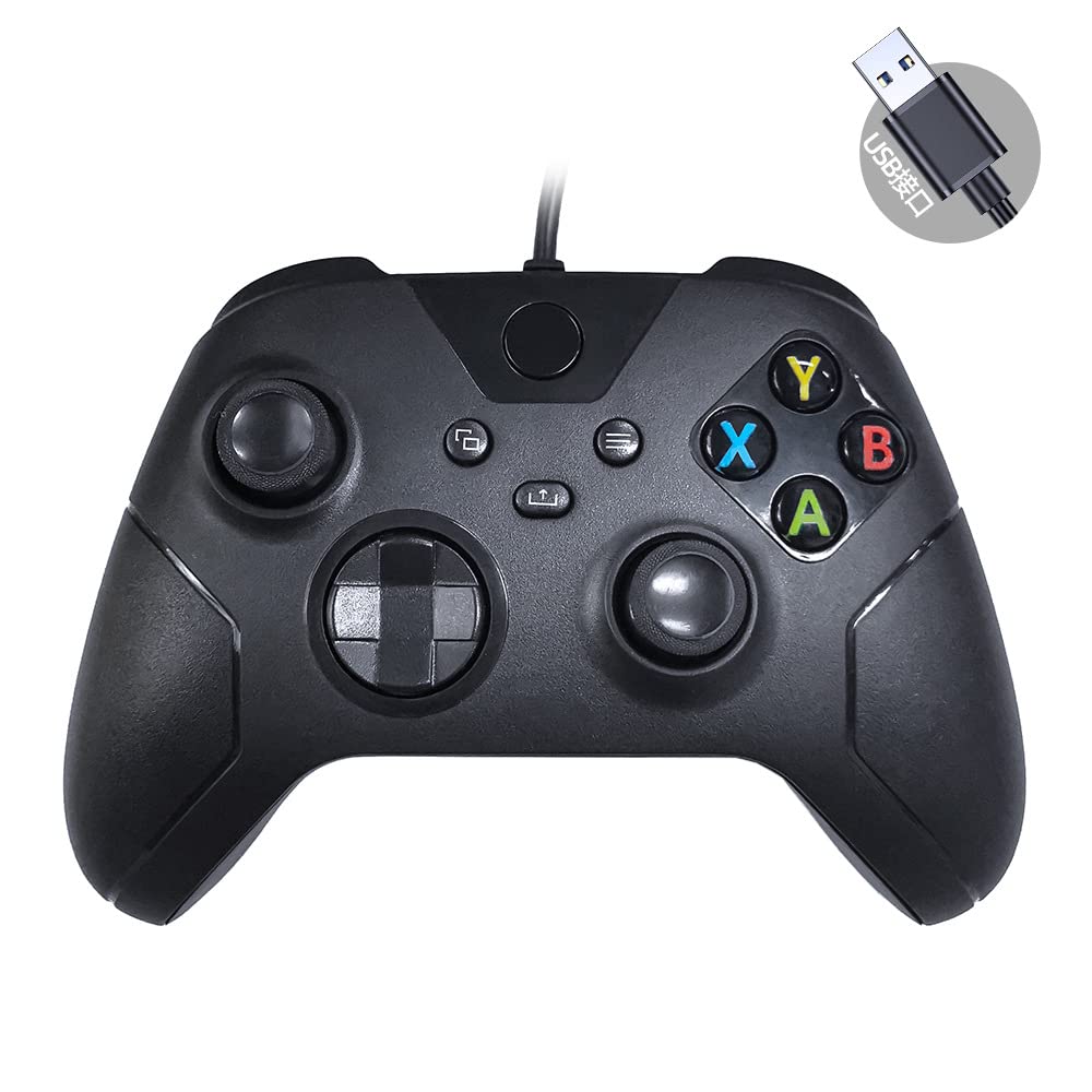 VISIONHMD Wired Controller for Xbox Series X|S, 4 Motor Vibration and 3.5mm Stereo Headset Jack, Compatible with Xbox One and PC/Laptop(Windows7/8/10)-Black